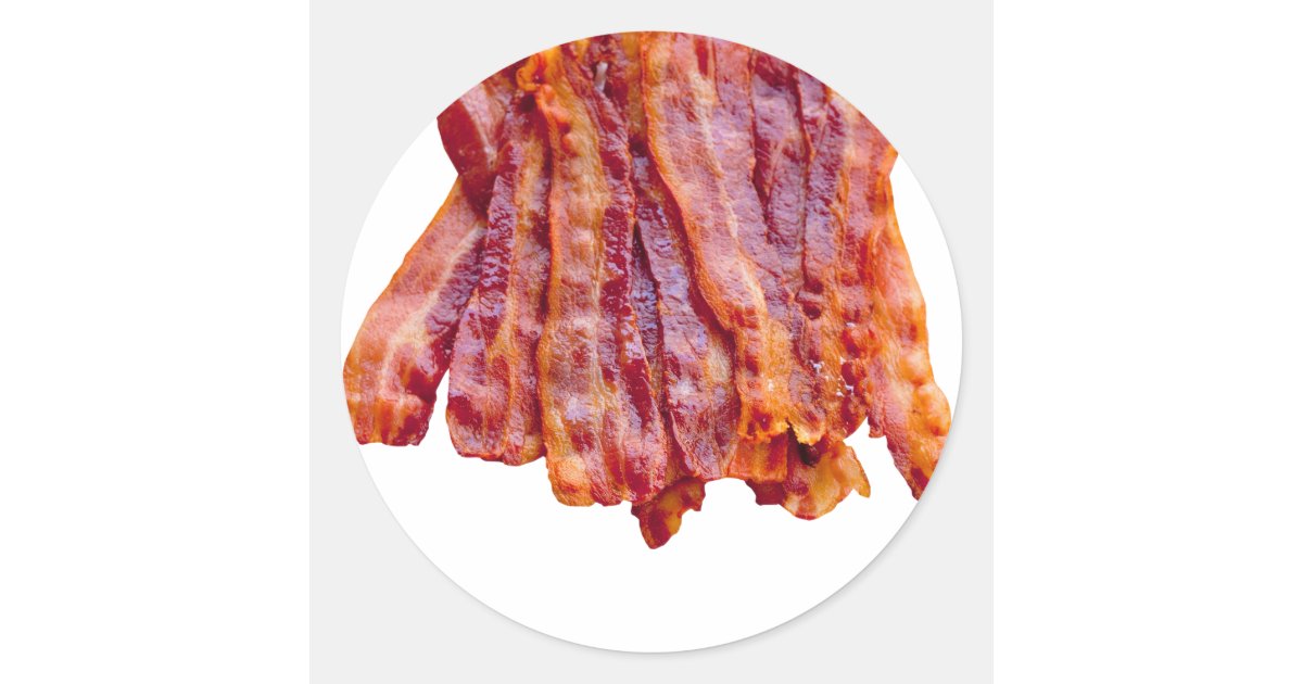 Bacon Bacon Bacon Classic Round Sticker | Zazzle