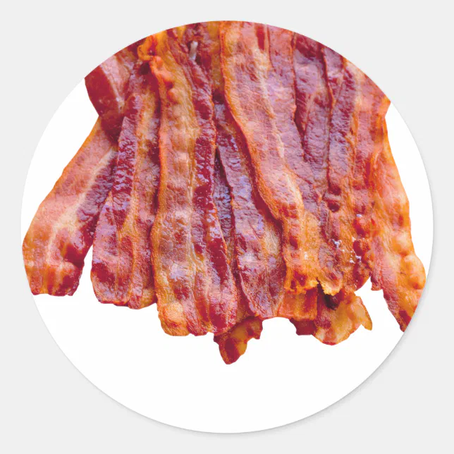 Bacon Bacon Bacon Classic Round Sticker | Zazzle