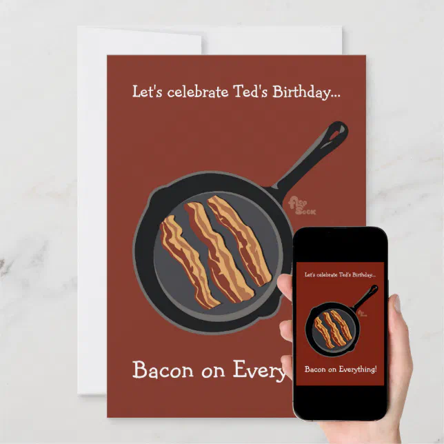 Bacon Birthday Party Invitation | Zazzle