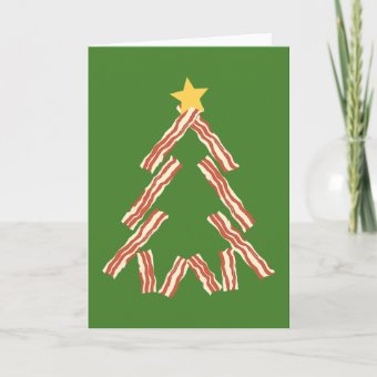 Bacon Christmas Tree Holiday Card | Zazzle
