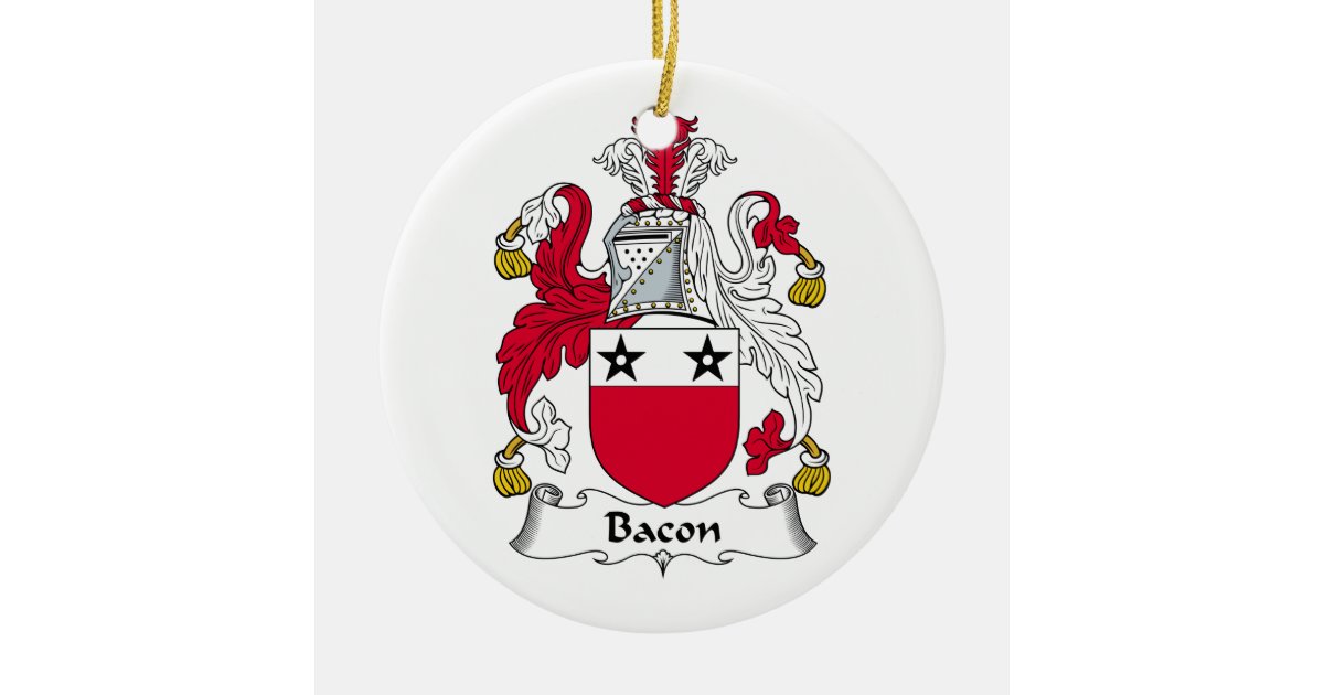 Bacon Family Crest Ceramic Ornament | Zazzle