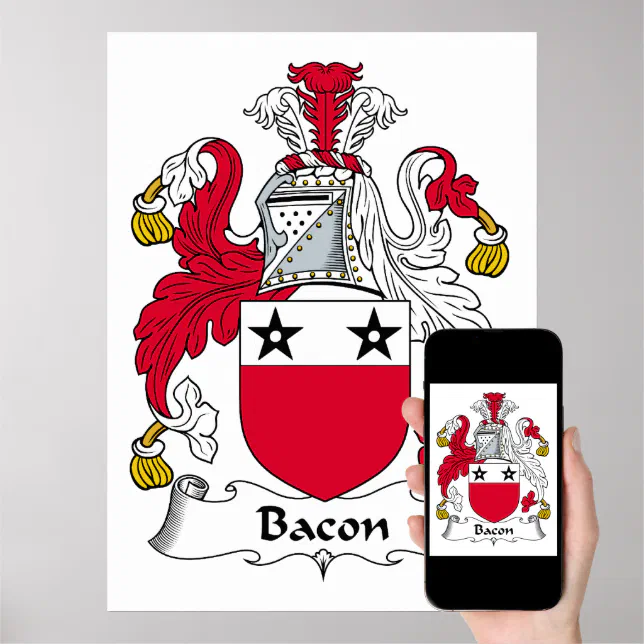 Bacon Family Crest Poster | Zazzle