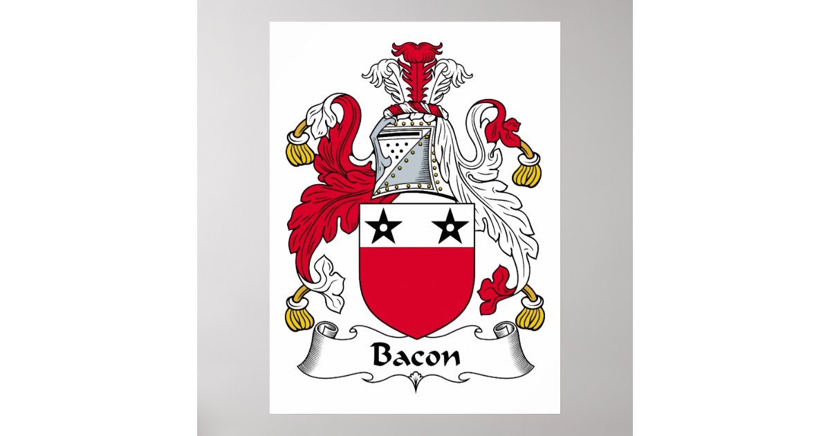 Bacon Family Crest Poster | Zazzle
