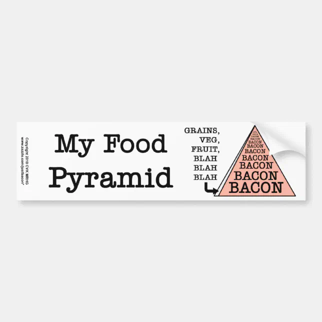 Bacon Food Pyramid Bumper Sticker | Zazzle
