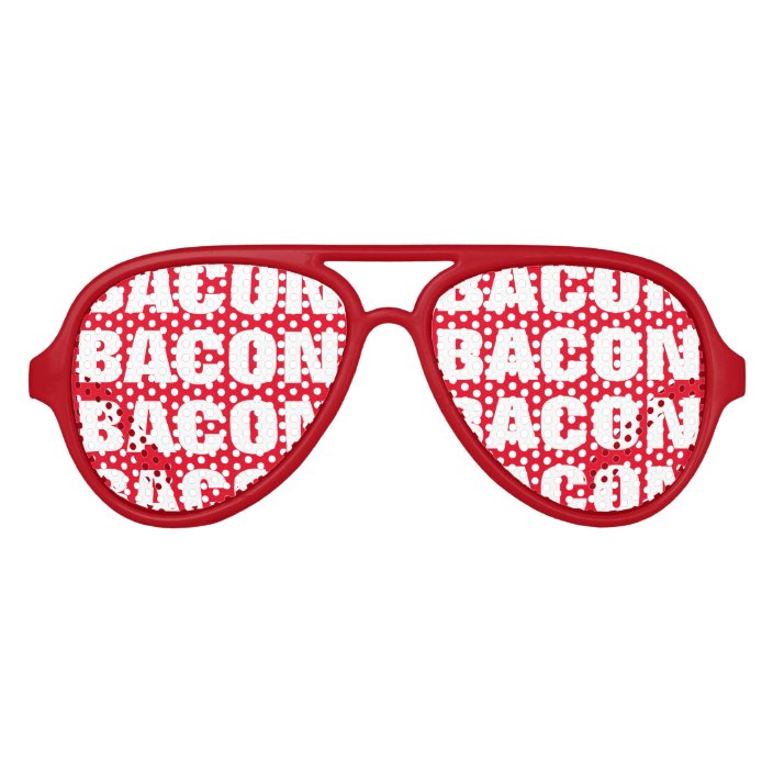 Bacon obsession party shades Funny red sunglasses | Zazzle.com