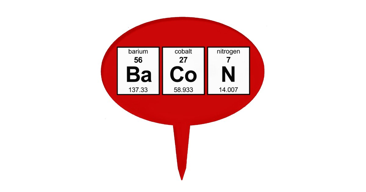 BaCoN Periodic Table Cake Topper | Zazzle