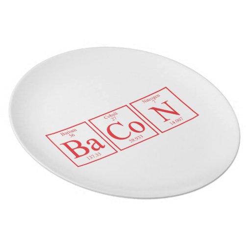 BaCoN periodic table elements Melamine Plate | Zazzle