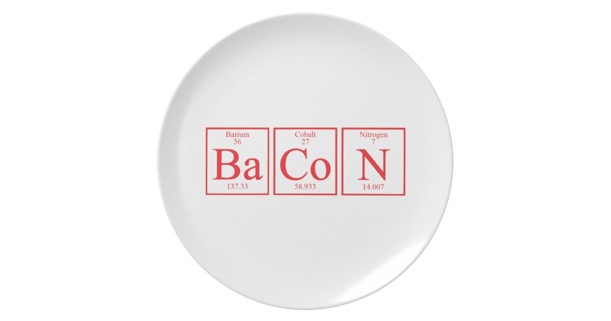 BaCoN periodic table elements Melamine Plate | Zazzle