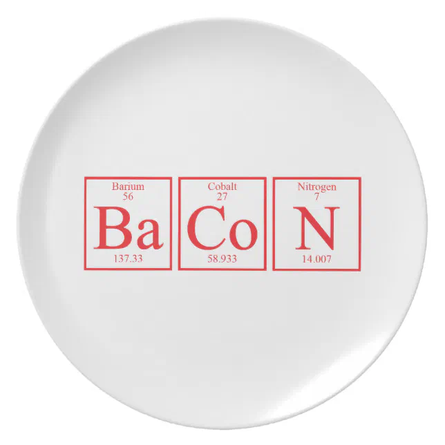 BaCoN periodic table elements Melamine Plate | Zazzle