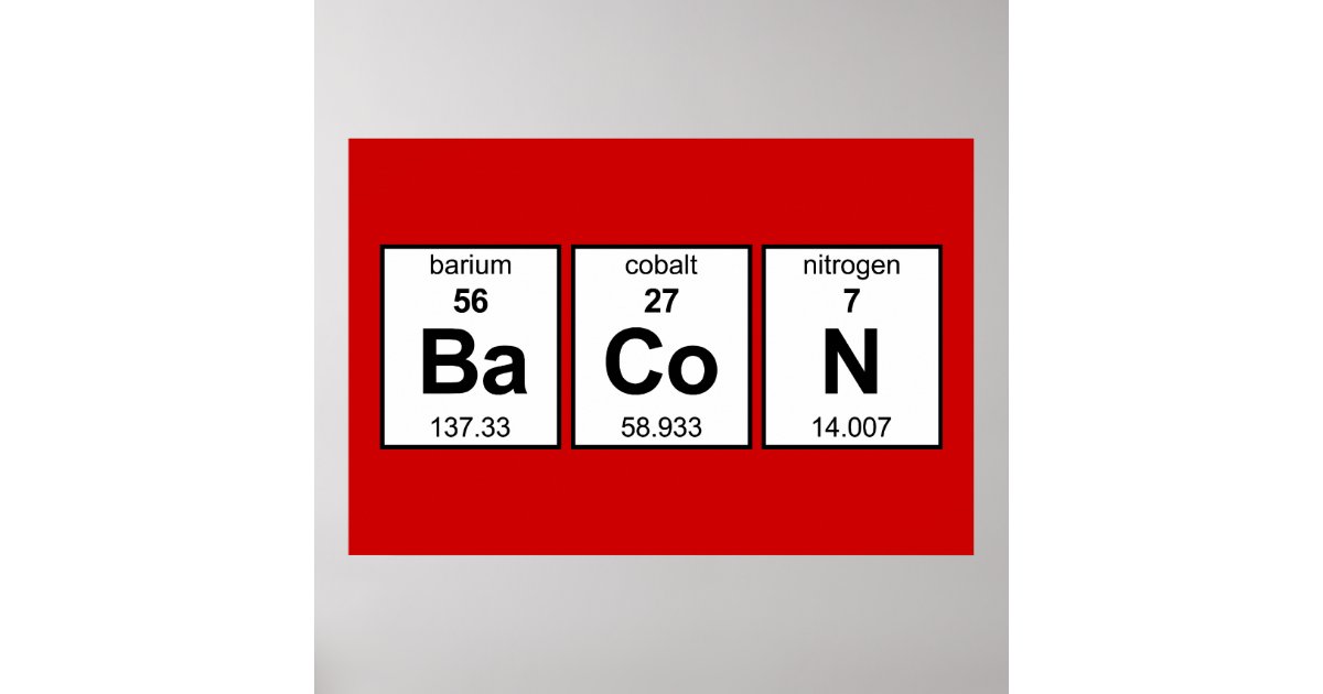 BaCoN Periodic Table Poster | Zazzle