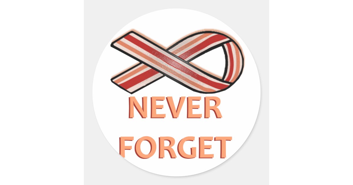 Bacon Ribbon Classic Round Sticker | Zazzle