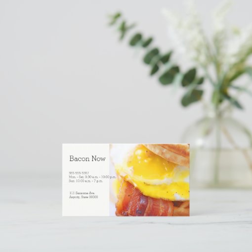 bacon waffle sandwich business card | Zazzle