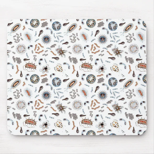 Bacteria & Virus Pattern Mouse Pad | Zazzle