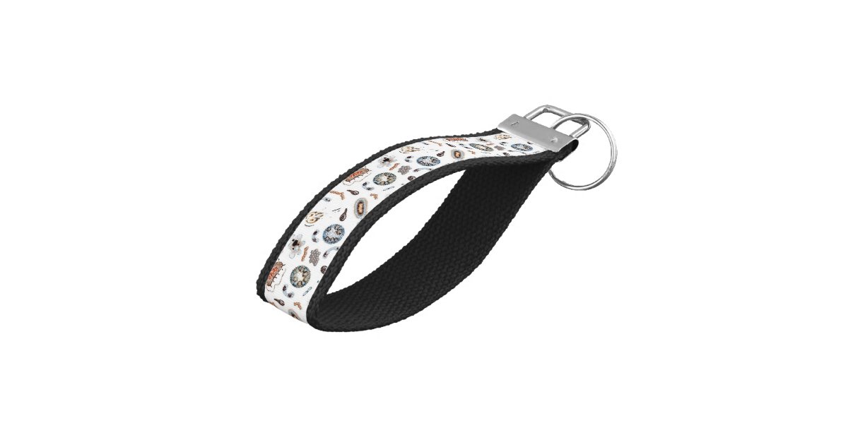 Bacteria & Virus Pattern Wrist Keychain | Zazzle