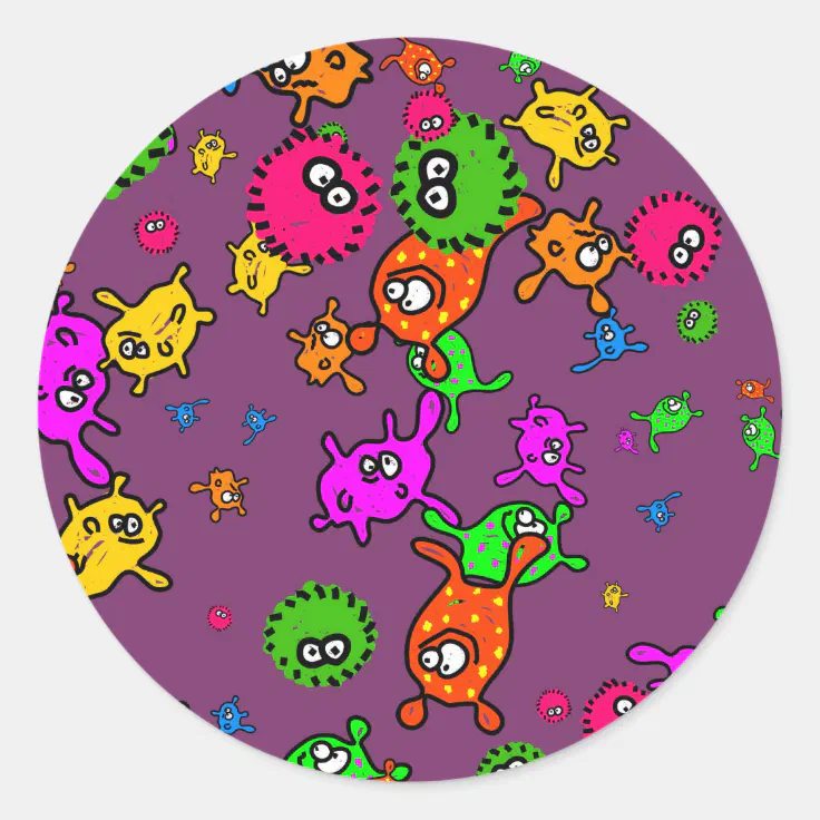 Bacteria Wallpaper Classic Round Sticker | Zazzle