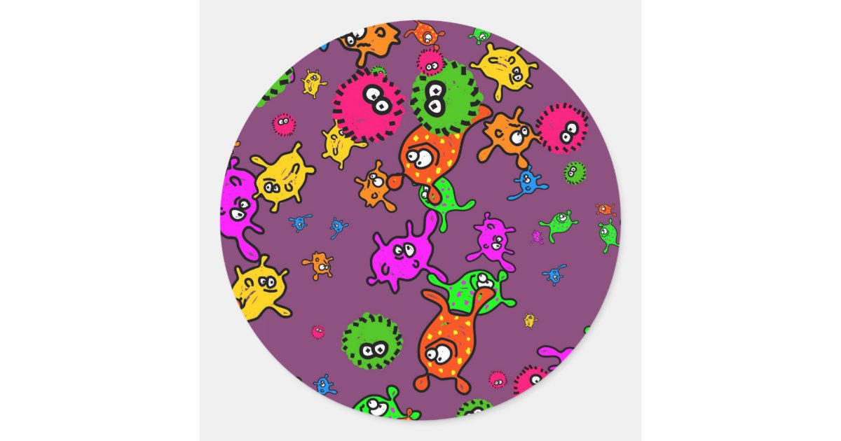 Bacteria Wallpaper Classic Round Sticker | Zazzle