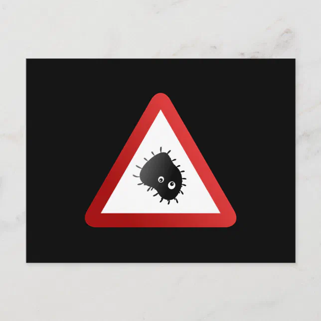 Bacteria Warning Sign Postcard | Zazzle