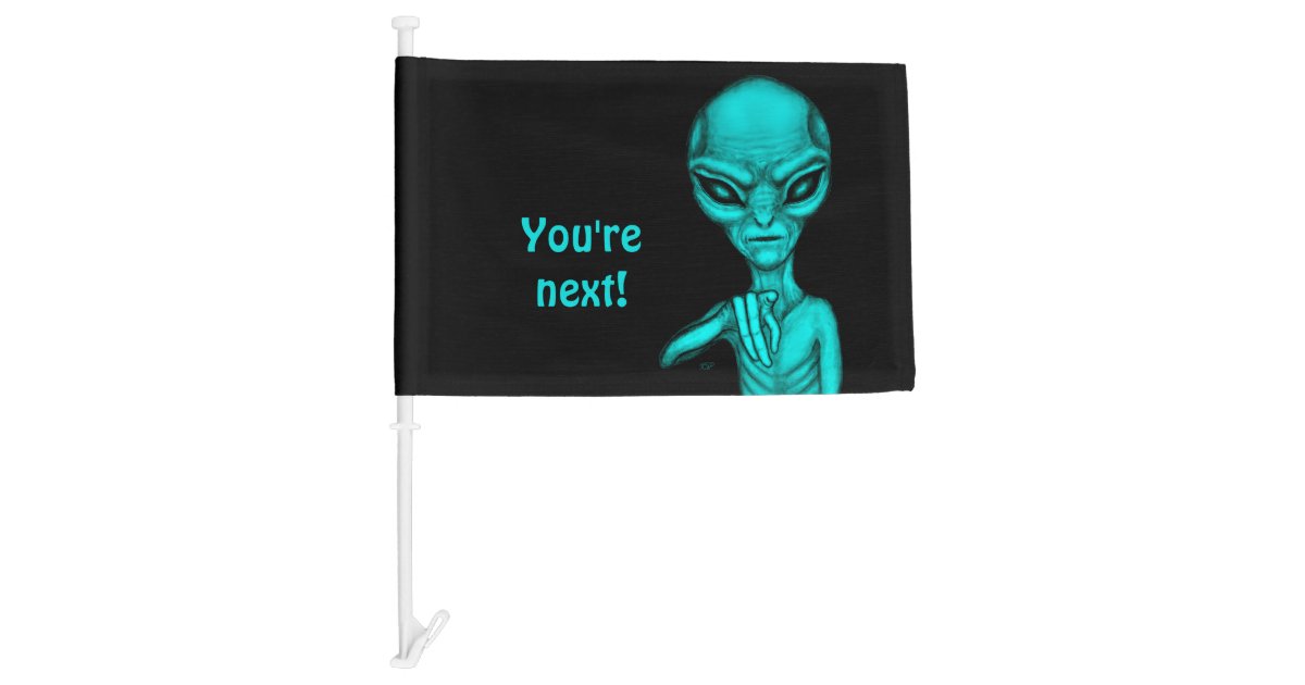 Bad Alien , You're next ! Car Flag | Zazzle