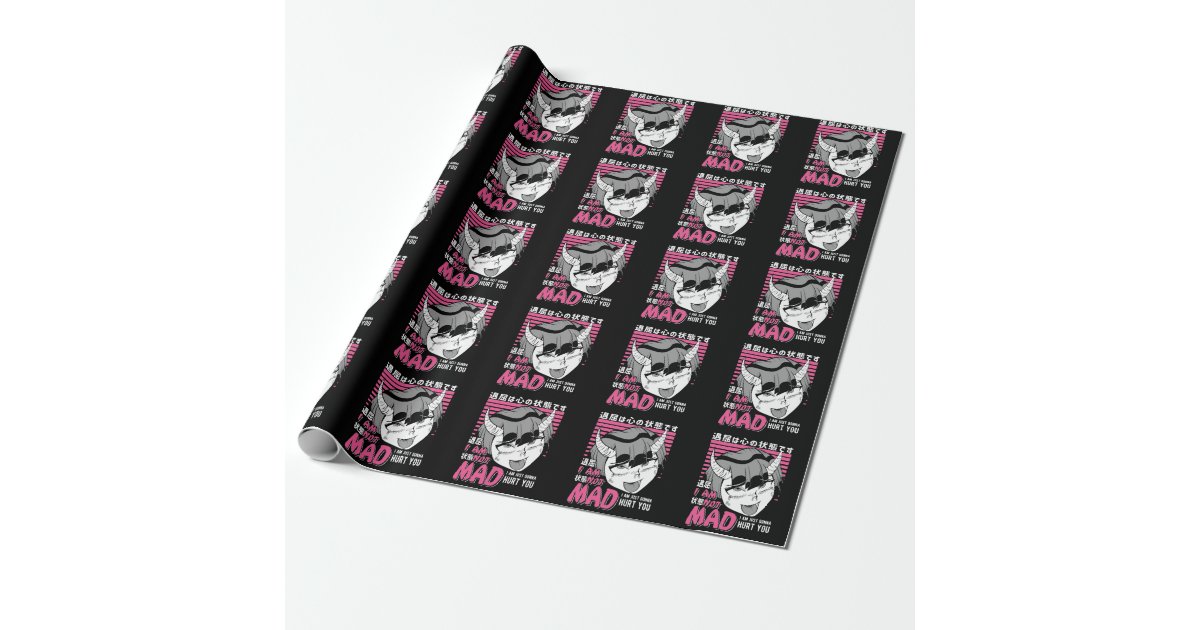Bad Anime Girl Otaku Angry Manga Devil Wrapping Paper | Zazzle