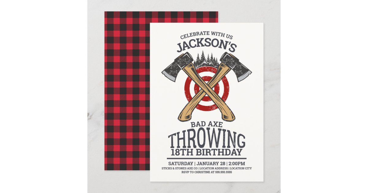 Bad Axe Throwing Birthday Invitation | Zazzle