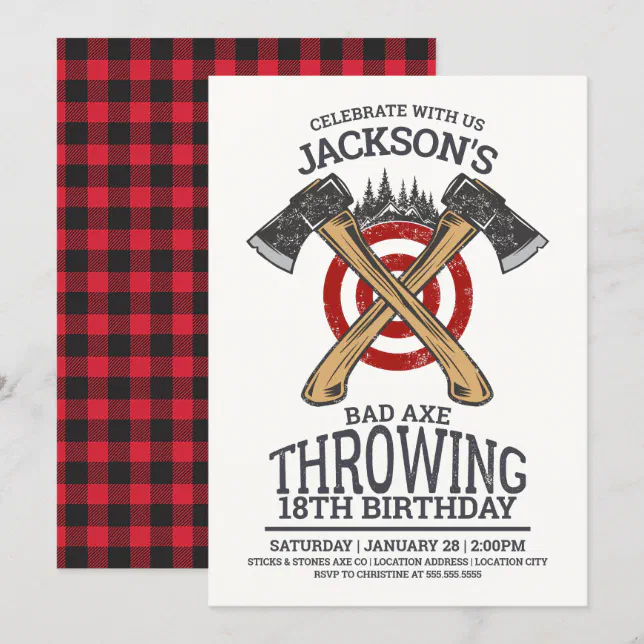 Bad Axe Throwing Birthday Invitation | Zazzle