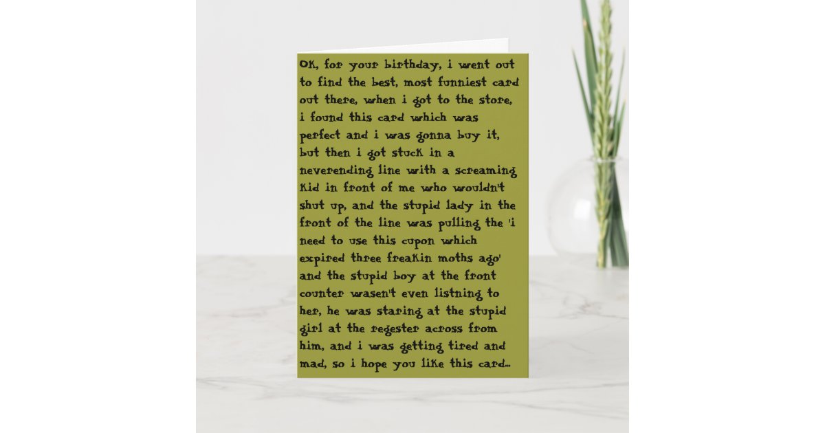 Bad Birthday Card | Zazzle
