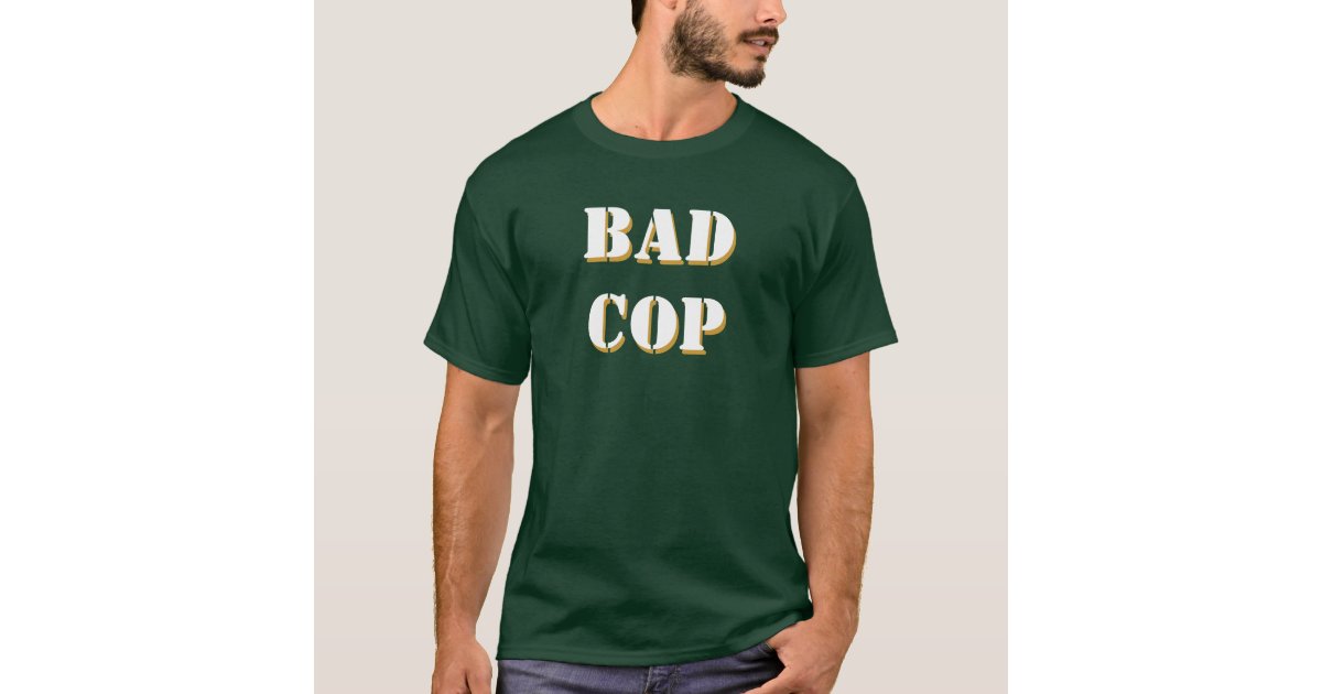 Bad Cop Stencil font, front and back Customize me! T-Shirt | Zazzle