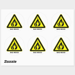 Bad Mood Warning Sign Sticker | Zazzle