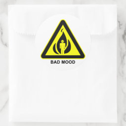 Bad Mood Warning Sign Sticker | Zazzle