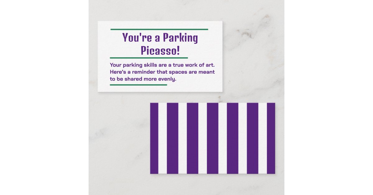 Bad Parking Business Card | Zazzle