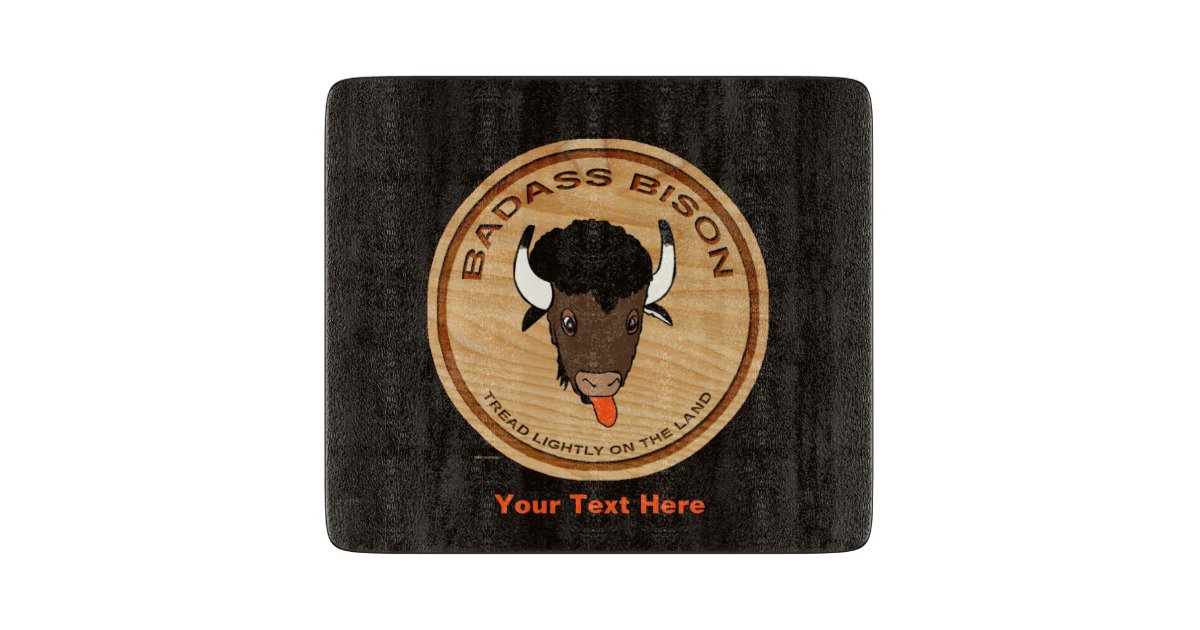 Badass Bison Farm Logo Cutting Board | Zazzle