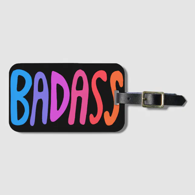 BADASS Colorful Cool & Fun Stripes BLACK Luggage Tag | Zazzle