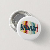 BADASS Colorful Fun Cool Handlettering Button | Zazzle