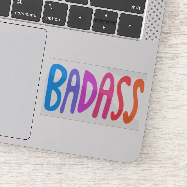 BADASS Colorful Fun Lettering Sticker | Zazzle