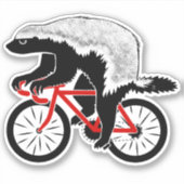 Badass Honey Badger Biker Red Bike Sticker | Zazzle
