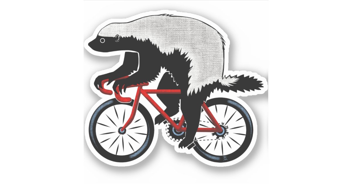 Badass Honey Badger Biker Sticker | Zazzle