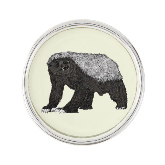 Badass Honey Badger Fearless Attitude Animal Art Pin | Zazzle