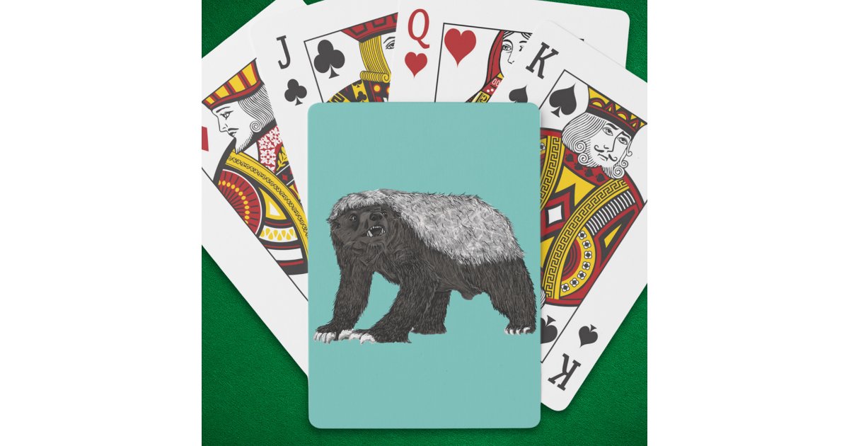 Badass Honey Badger Fearless Attitude Animal Art Poker Cards | Zazzle