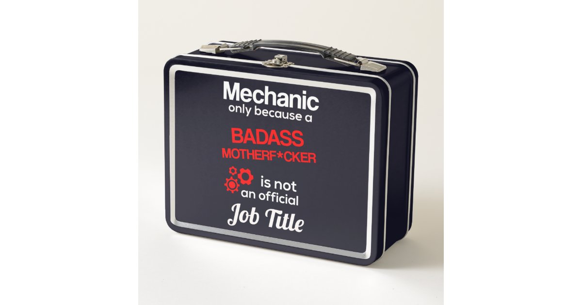 Badass Mechanic Metal Lunch Box | Zazzle