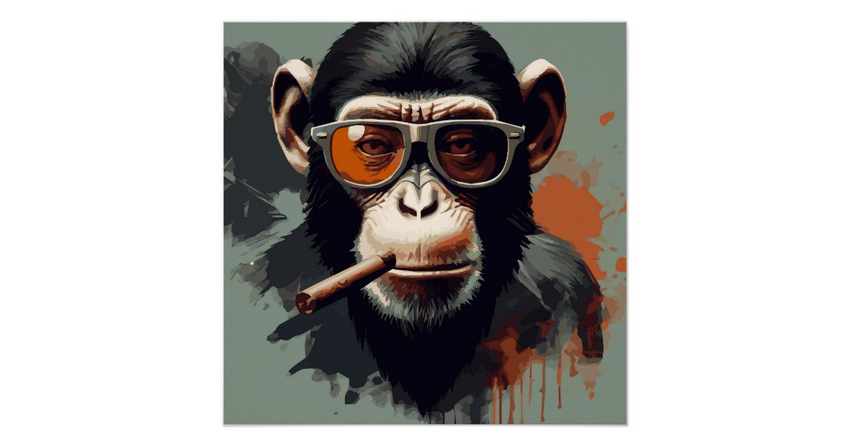 Badass Monkey Poster | Zazzle