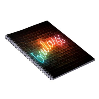 Badass Rainbow Neon Sign Notebook | Zazzle