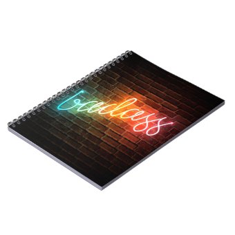 Badass Rainbow Neon Sign Notebook | Zazzle