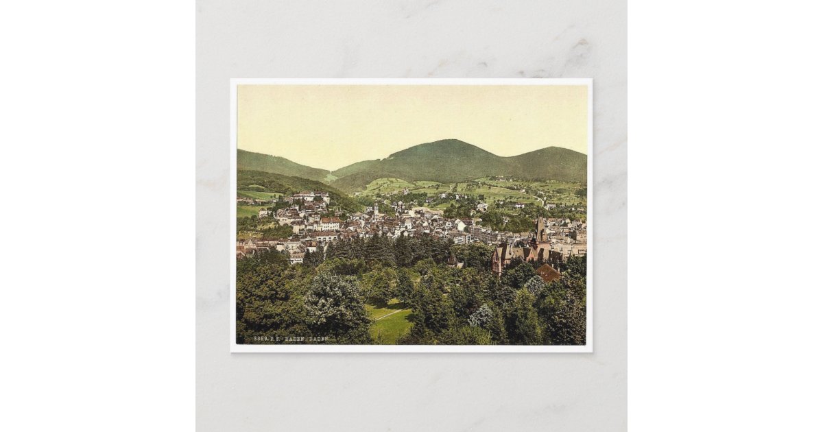 Baden-Baden, Baden, Germany rare Photochrom Postcard | Zazzle