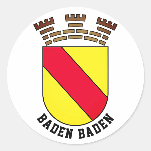 Baden Baden coat of arms - GERMANY Classic Round Sticker | Zazzle
