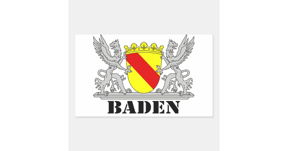 Baden Coat of Arms with writing Rectangular Sticker | Zazzle