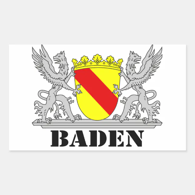 Baden Coat of Arms with writing Rectangular Sticker | Zazzle