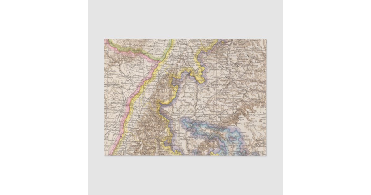 Baden Germany Atlas Map Tissue Paper | Zazzle