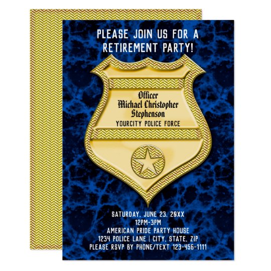 Funny Police Officer Retirement Invitation | Zazzle.com