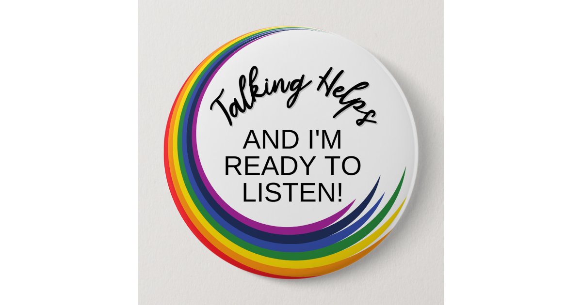 BADGE Mental Health Awareness | Talking Helps Button | Zazzle