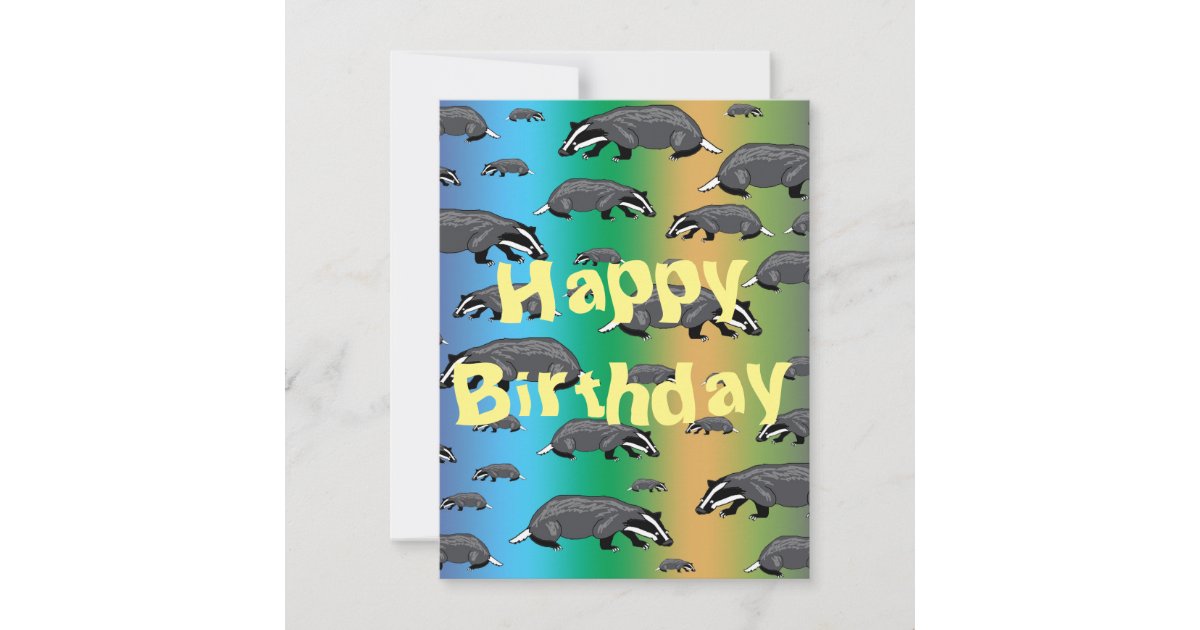 Badger Birthday Card | Zazzle